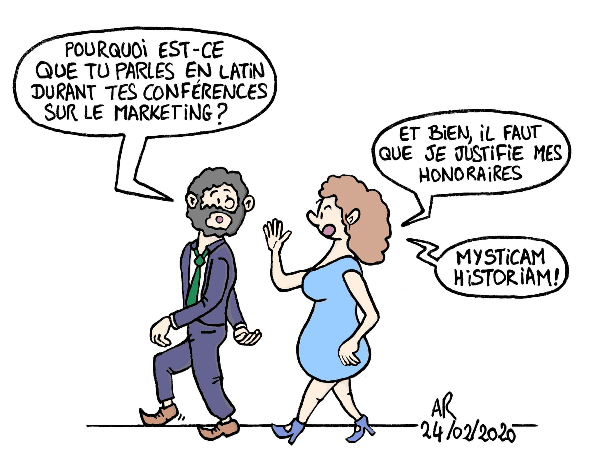 Dessin d'humour - Parlez Latin au travail ! - Dessin-humoristique