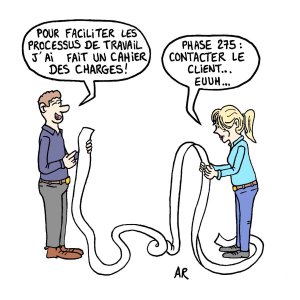 Dessin d'humour - Les processus de travail - Dessin-humoristique - drôle.