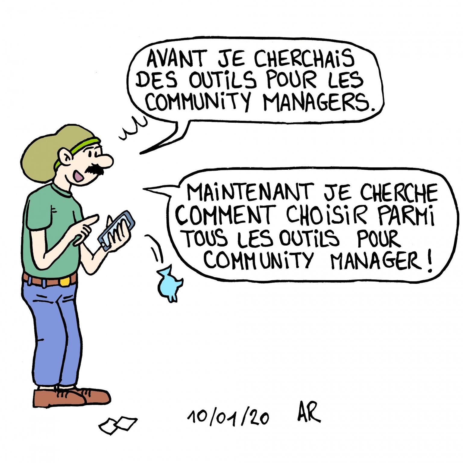 Image humoristique sur les outils de community management