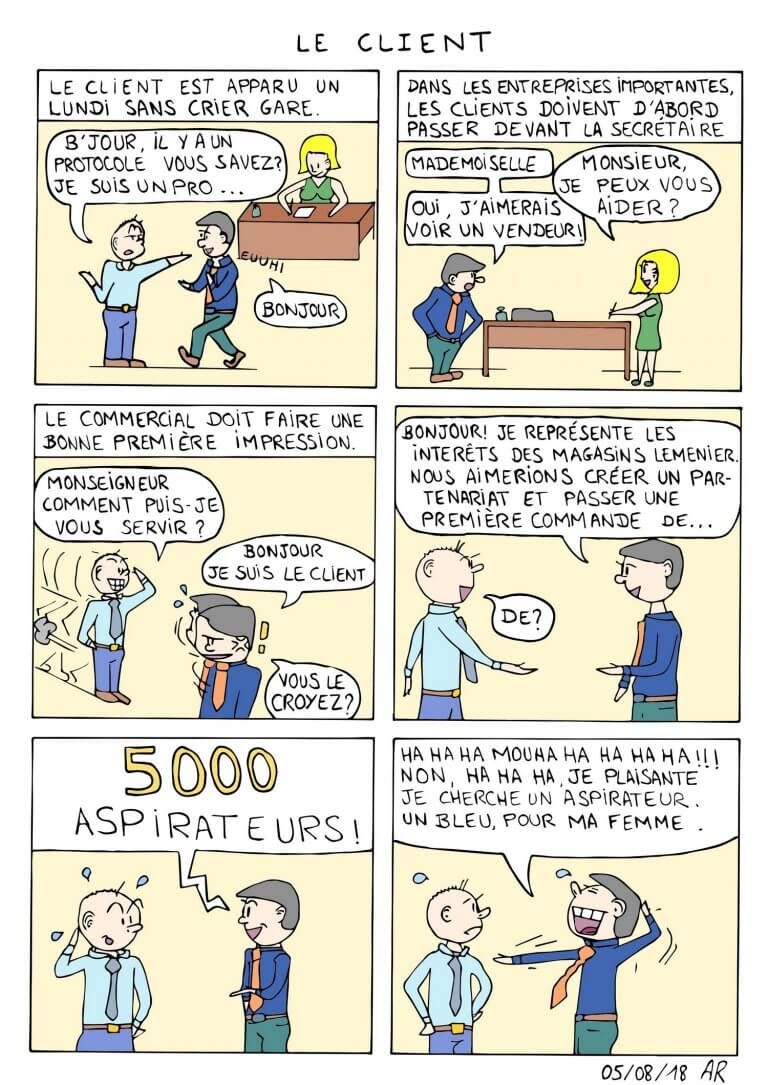 Le client et le commercial - Bande dessinée comique