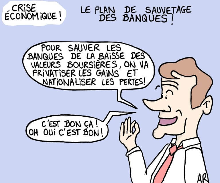 Blague drôle sur la crise économique - Sauvons les banques ! - Dessin ...